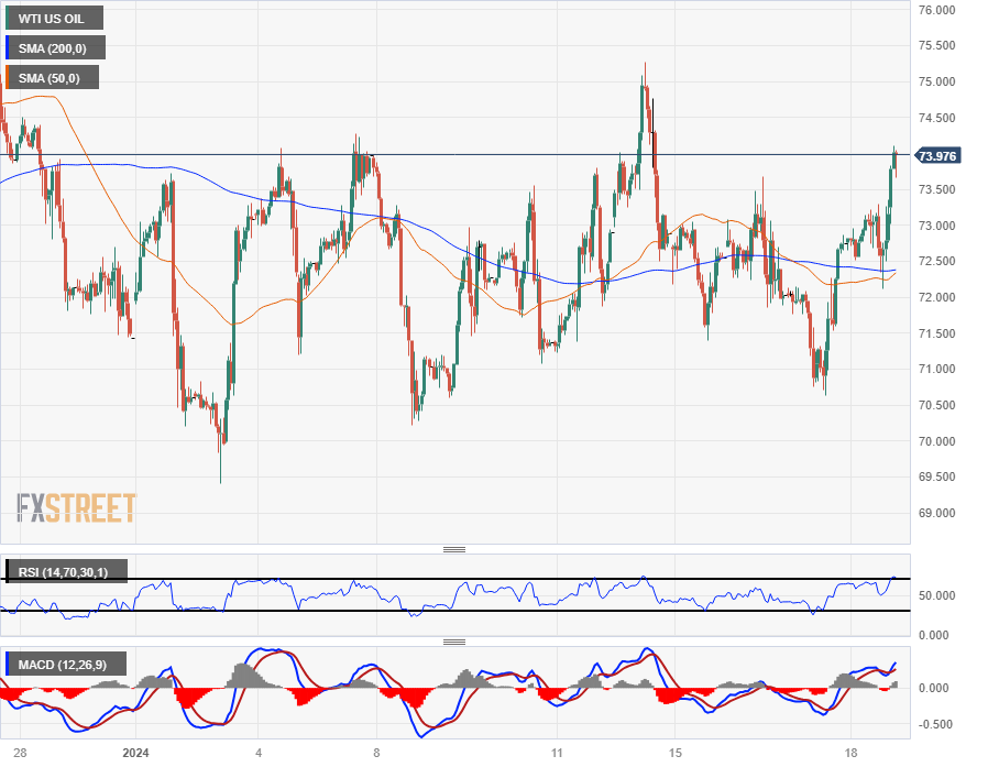 Crude oil rises on Thursday, WTI hits $74 on Houthi fears, EIA reduction - World Stock Market